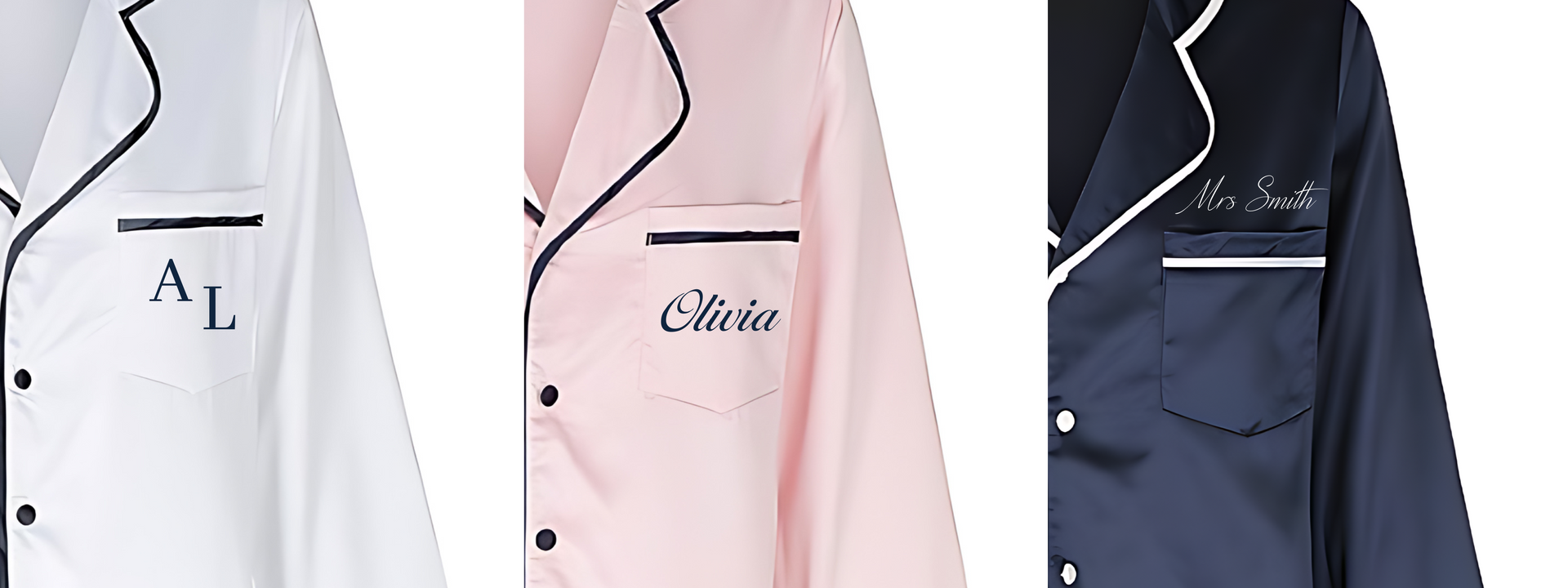 Personalised Sleepwear: Silky Satin Pyjama Sets | Midnight Mischief ...